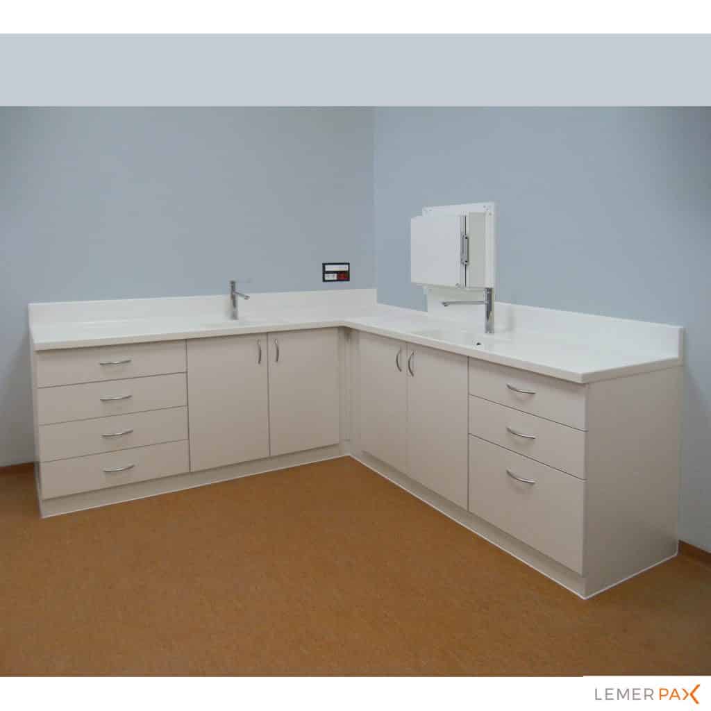 Leaded counter window - pass-through for safe transfer of sources ...