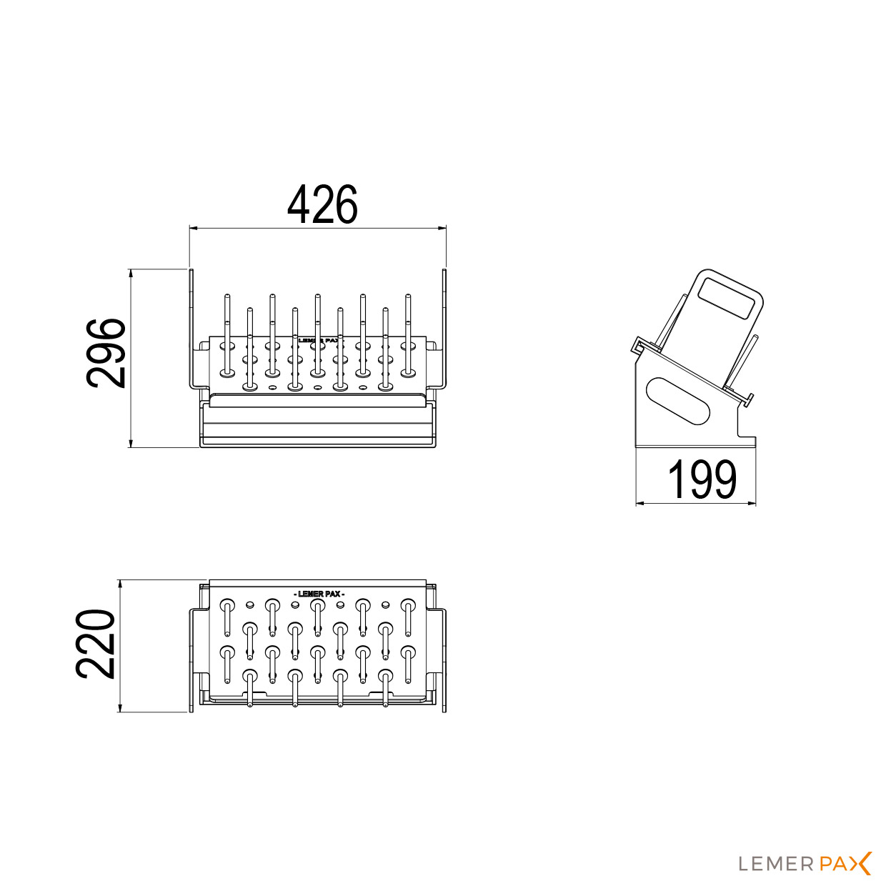 Drying rack for syringe shields - Lemer Pax